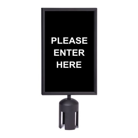 Queue Solutions Queue Acrylic Sign, Double Sided, "Please Enter Here", 7"Wx11"H, Black/White ...